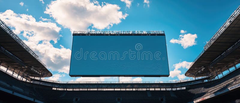 Blank Scoreboard at a Stadium with a Blue Sky Stock Illustration ...