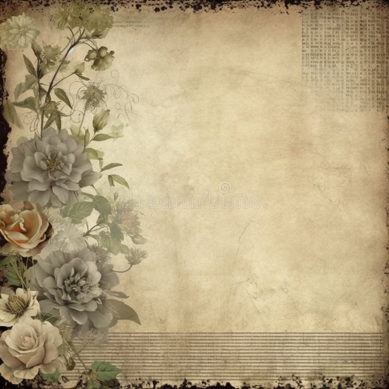 Blank Scrapbook Page with Flower Border, Created with Generative AI ...