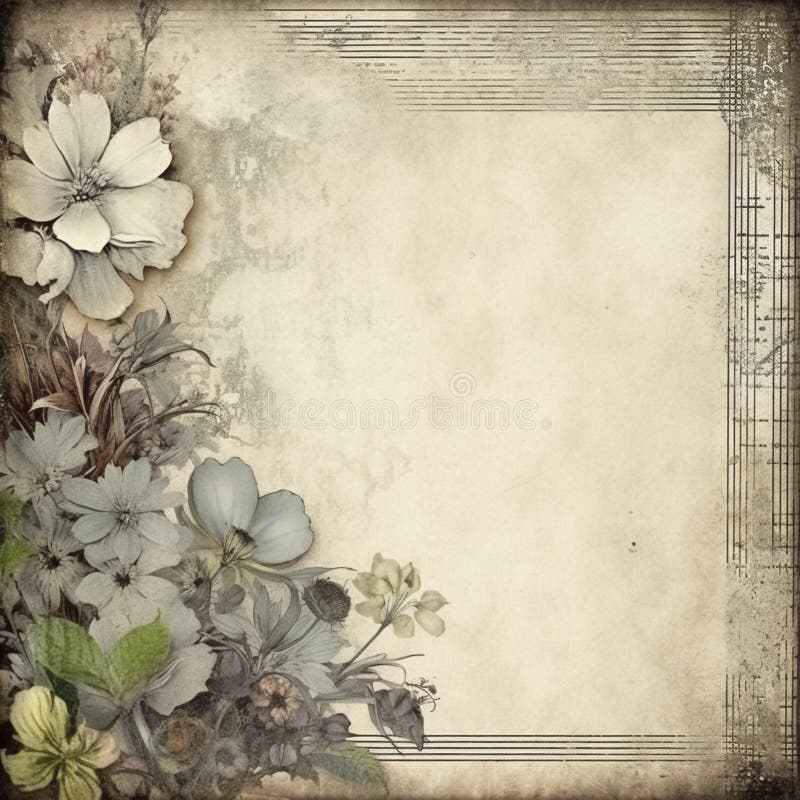 Blank Scrapbook Page with Flower Border, Created with Generative AI ...