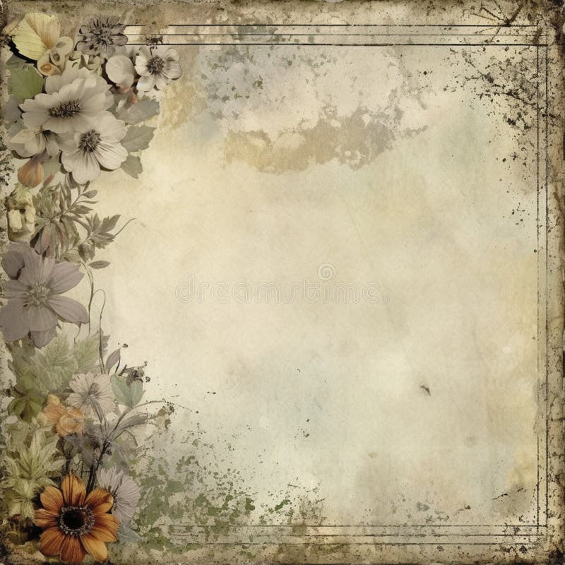Blank Scrapbook Page with Flower Border, Created with Generative AI ...