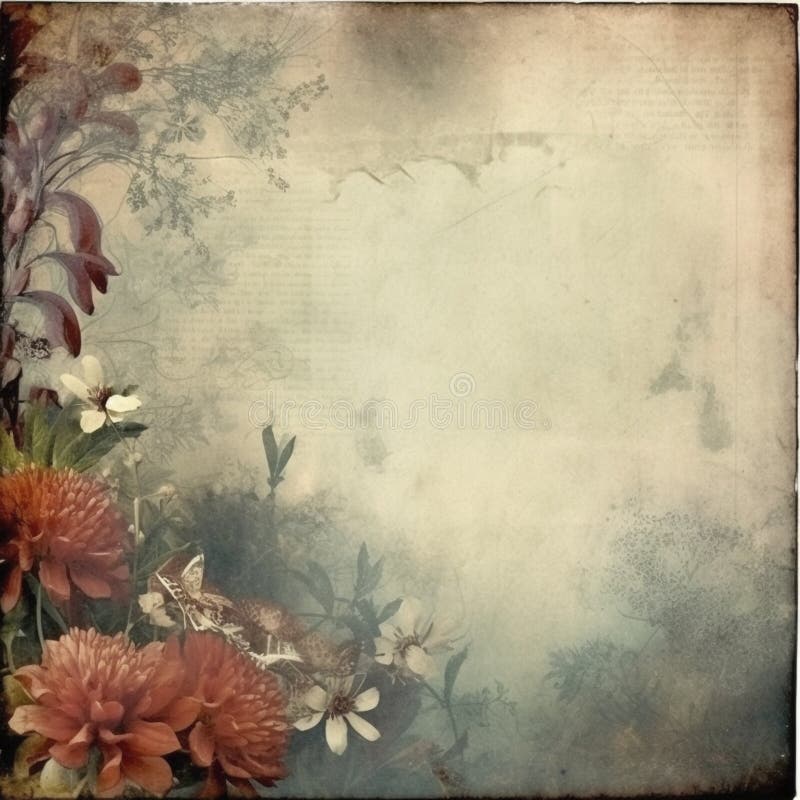 Blank Scrapbook Page with Flower Border, Created with Generative AI ...
