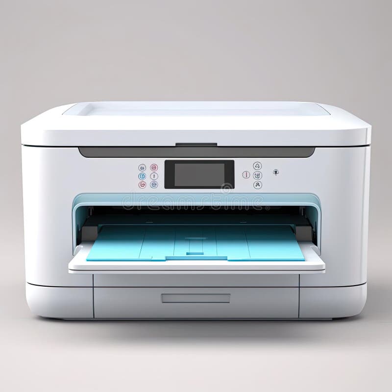 Blank Screen in All-in-one Printer, Scanner, Copier Stock Illustration ...