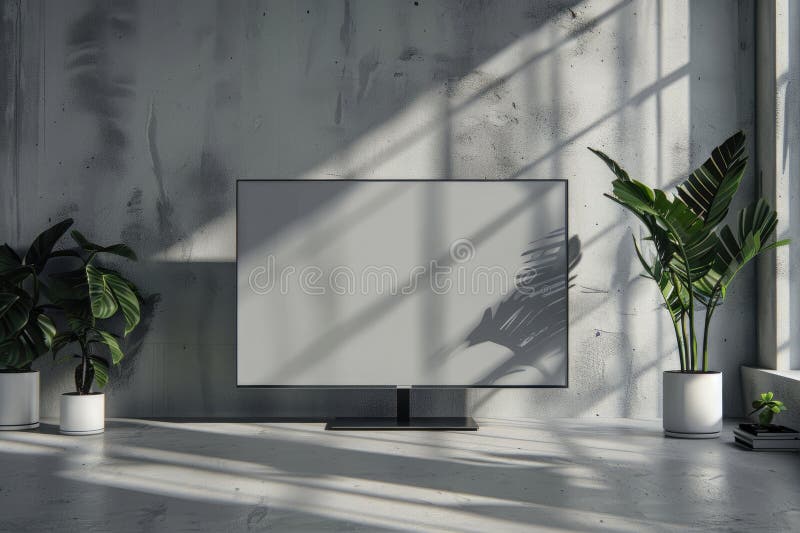 White Screen Desktop Computer in Minimal Office Room with Decorations ... White Screen Desktop Computer in Minimal Office Room with Decorations ...