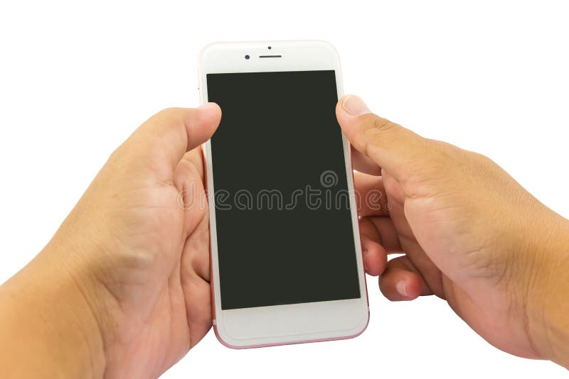 Blank Screen Mobile Phone in Hand Stock Photo - Image of modern ...