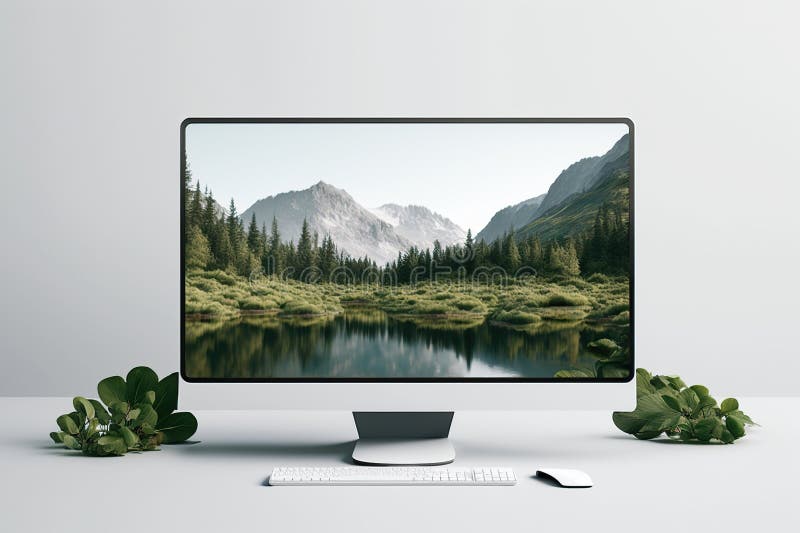 A Blank Screen PC, Computer Mock Up Style. AI Generated Stock ...