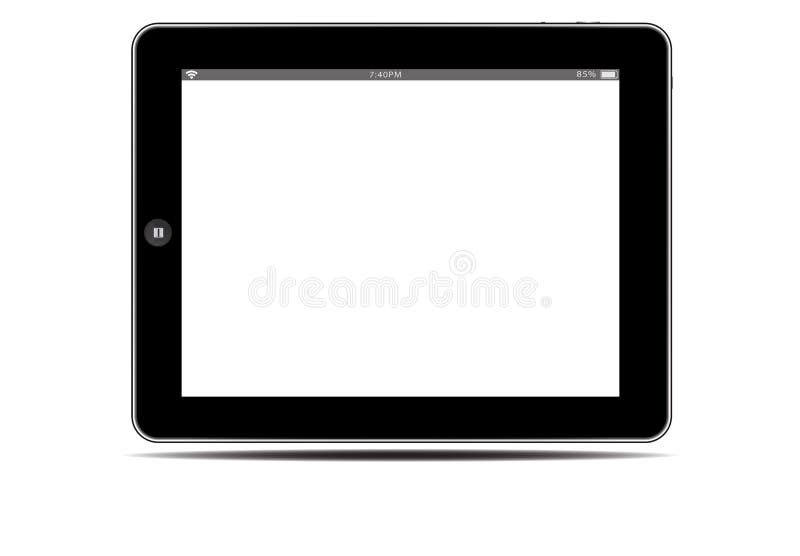 Front View of Black Tablet Computer with Blank Screen Mockup Stock ...