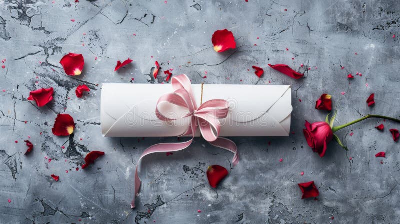 A Blank Scroll Tied with a Ribbon Stock Illustration - Illustration of ...