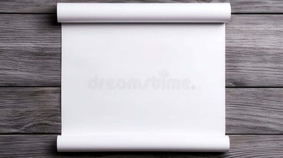Blank Scroll Unrolled on Wooden Surface for Creative Ideas and ...