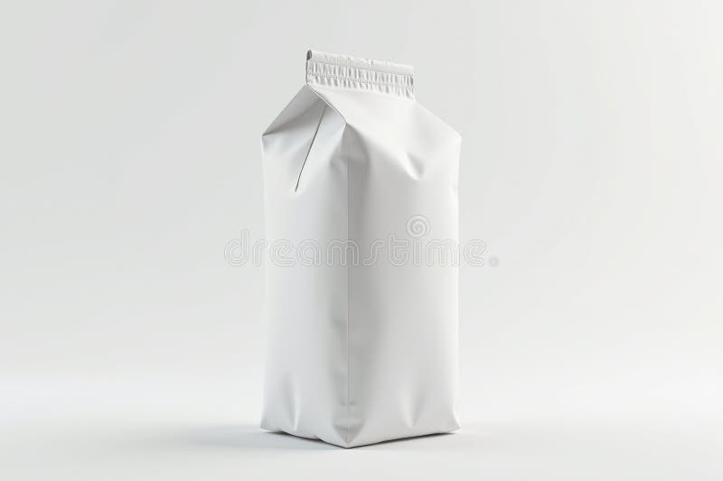 Blank Rectangular Package Standing on a White Surface Stock ...