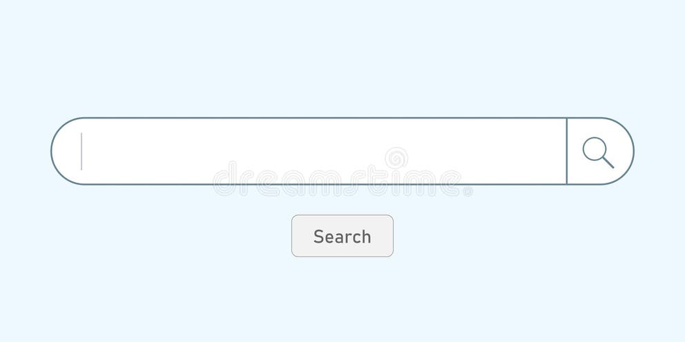 Blank Search Bar and Button Stock Vector - Illustration of simple ...