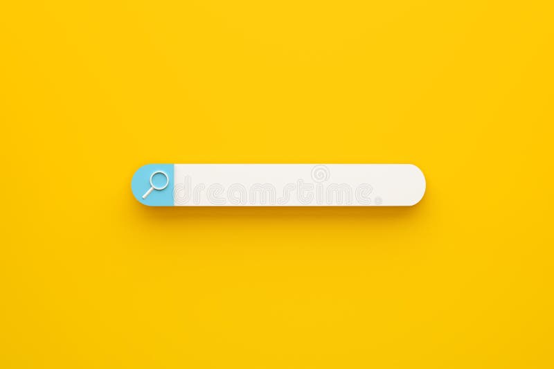 Blank Search Bar with Magnifying Glass on Yellow Background. Search Bar ...