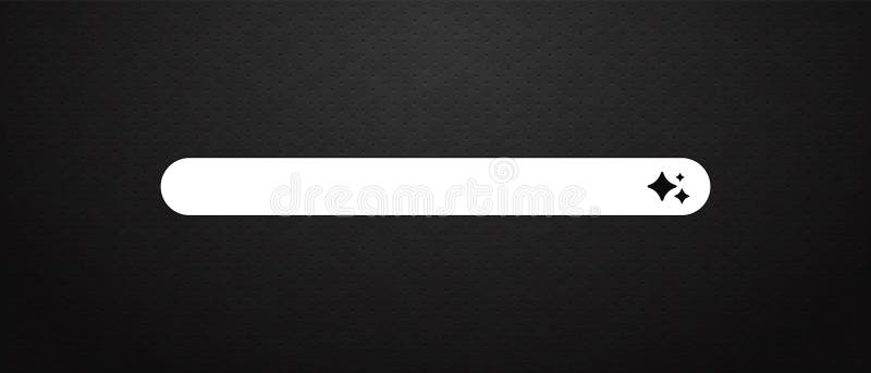 Blank Search Bar with Sparkle Icon on Black for Home Screen or Website ...