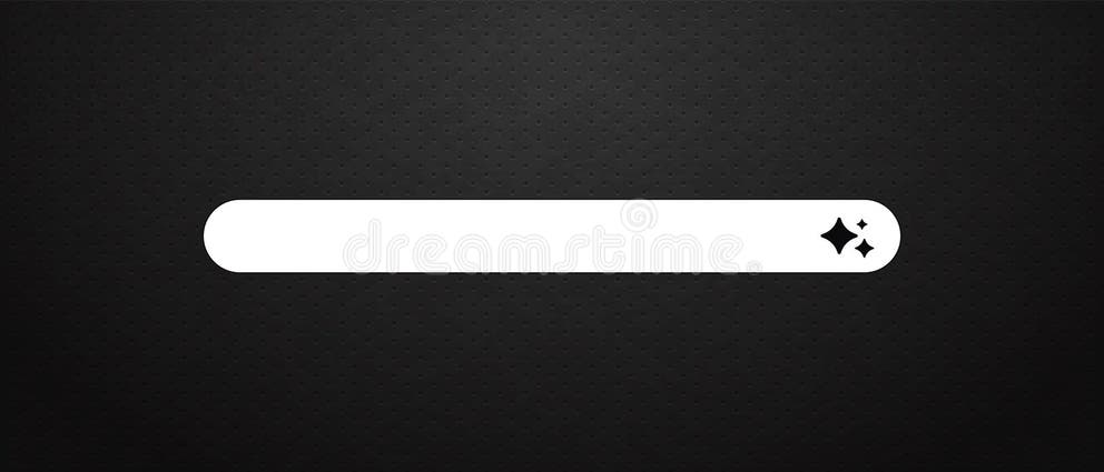 Blank Search Bar with Sparkle Icon on Black for Home Screen or Website ...