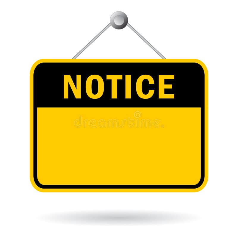 Blank Security Notice Yellow Board Stock Vector - Illustration of area ...