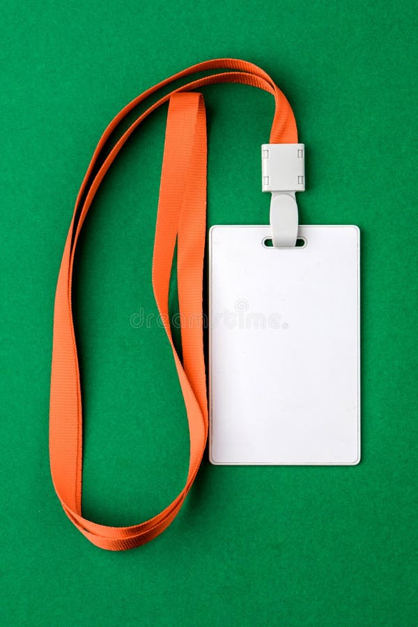 Blank Security Tag with a Red Stripe Neck on a Green Background. Place ...