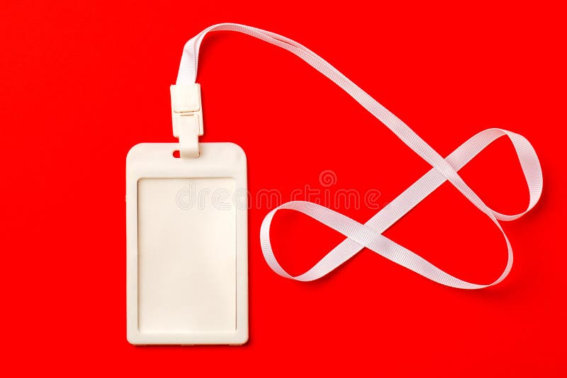 Blank Security Tag with a Red Stripe Neck on a Green Background. Place ...