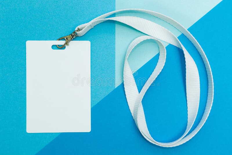 Blank Security Tag with White Neck Band Isolated on Pink Background ...