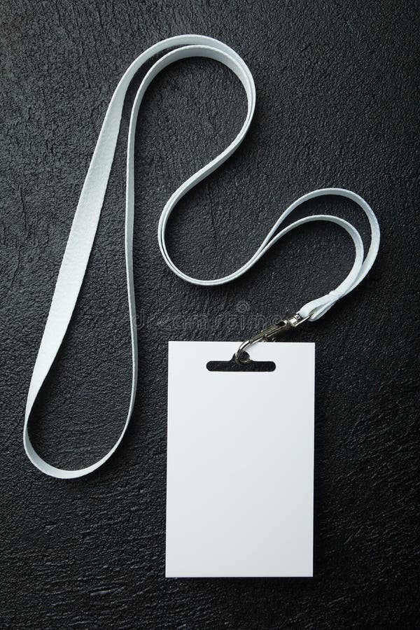 Blank Security Tag with White Neck Band Isolated on Pink Background ...