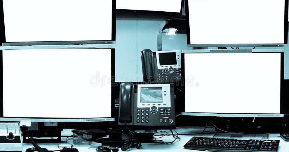 Blank Server Computer Screen in Modern Interior Data Center, Server ...