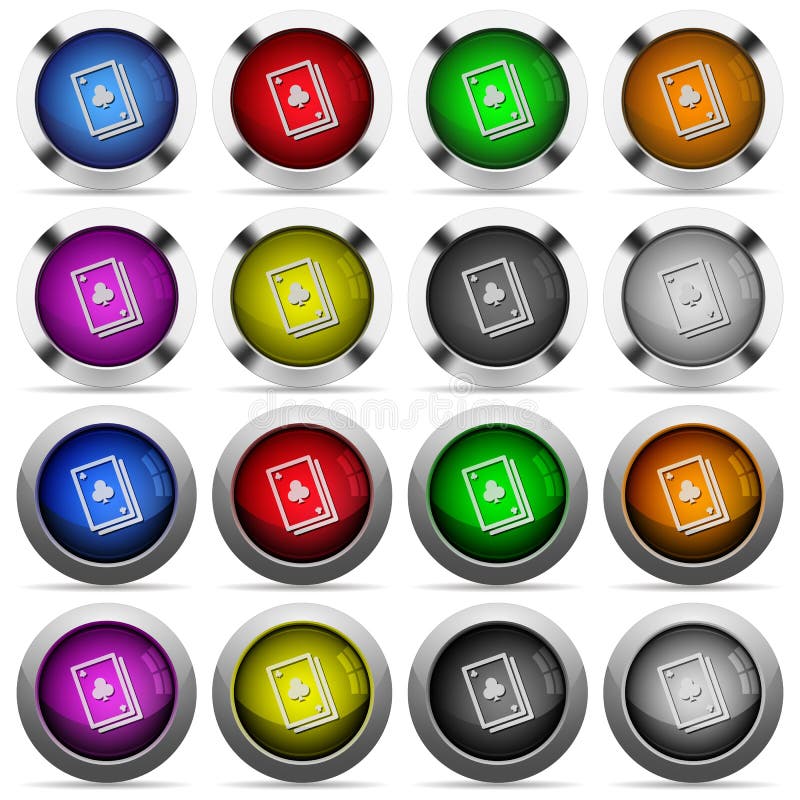 Set of Card Game Glossy Web Buttons. Stock Vector - Illustration of ...