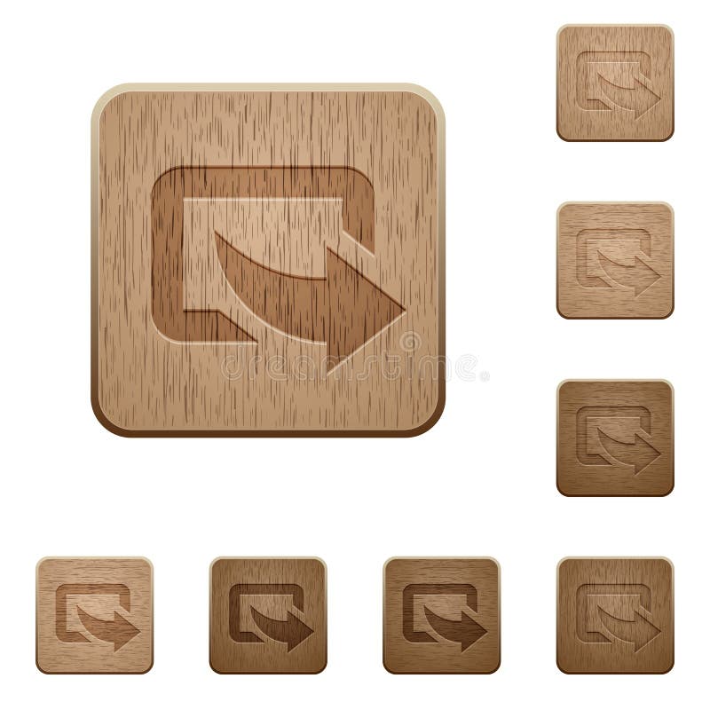 Set of Carved Wooden Export Buttons Stock Vector - Illustration of ...