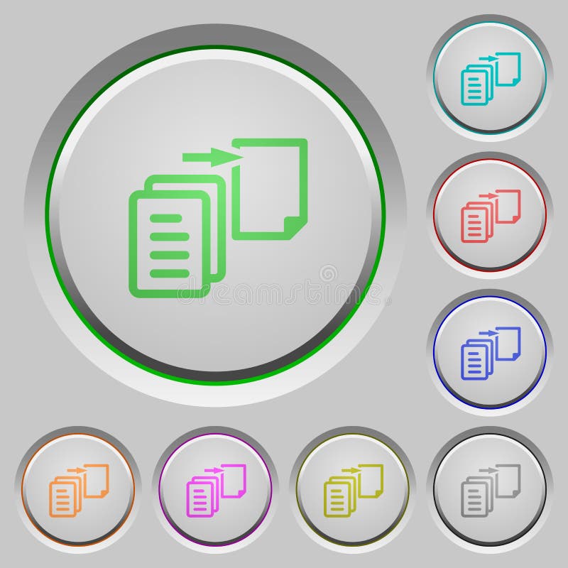 Set of Color Move File Sunk Push Buttons Stock Vector - Illustration of ...