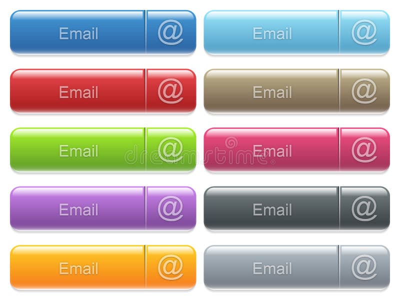 Set of Email Glossy Color Captioned Menu Buttons Stock Vector ...