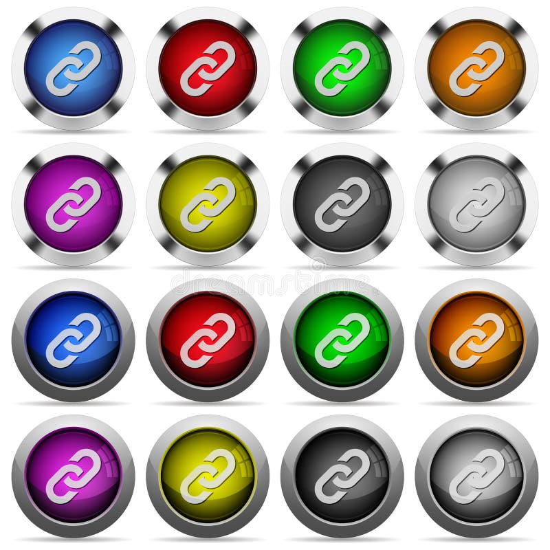 Set of Link Glossy Web Buttons. Stock Vector - Illustration of buttons ...