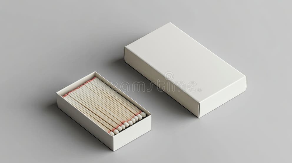 Blank Set of Matchbox for Mockup on White Background Stock Illustration ...