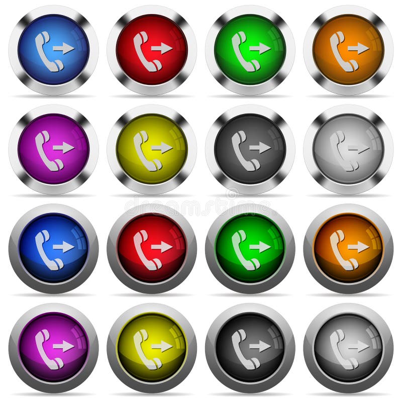Set of Outgoing Phone Call Glossy Web Buttons. Stock Vector ...