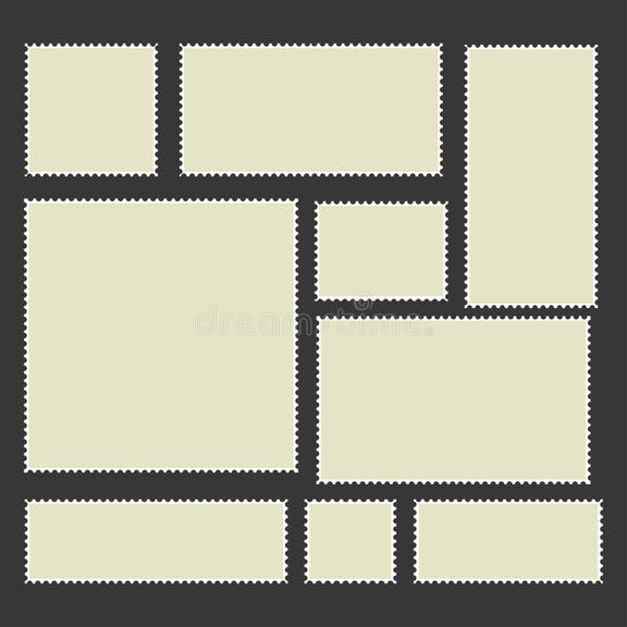 Blank Set Postage Stamps Collection. Postage Stamps Frames for Mail ...