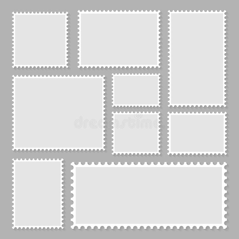 Blank Set Postage Stamps Collection. Vector Illustration Stock Vector ...