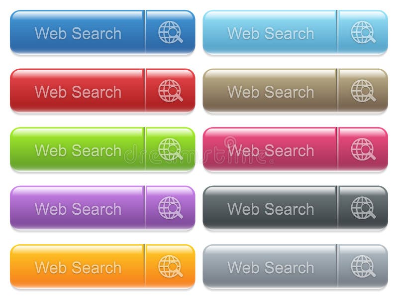 Set of Web Search Glossy Color Captioned Menu Buttons Stock Vector ...