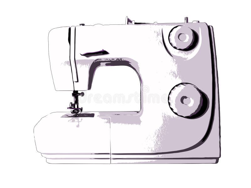 Blank Sewing Machine on a White Table and a White Wall Background Stock ...