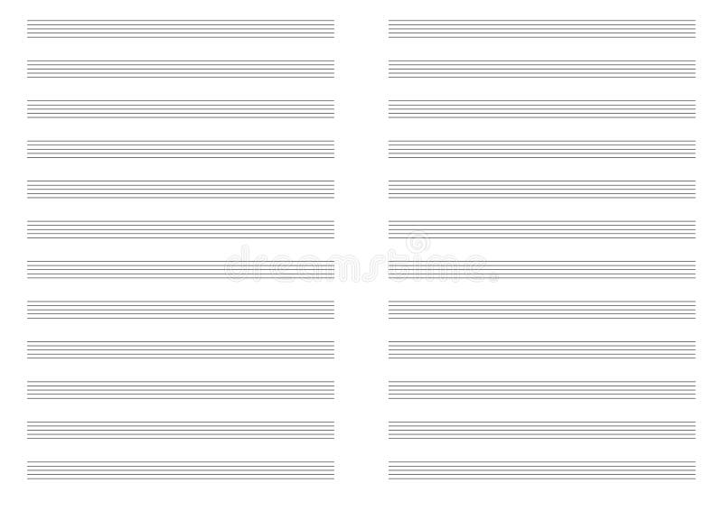 Blank Sheet Music Page Template. Lined Page with Note Stave Stock ...