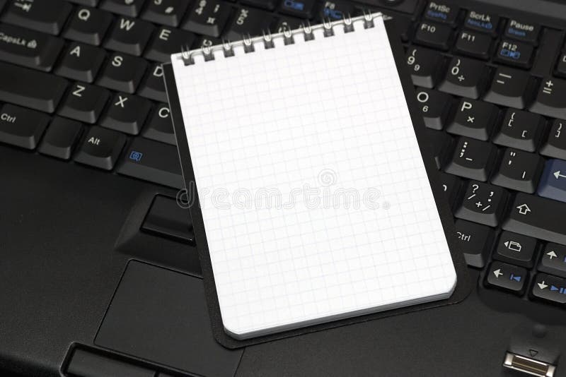 Blank Sheet Notebook and Laptop Stock Image - Image of horizontal ...