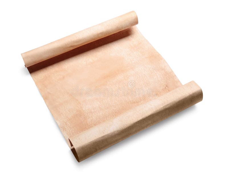 Blank Sheet of Old Parchment Paper on White Background, Top View Stock ...