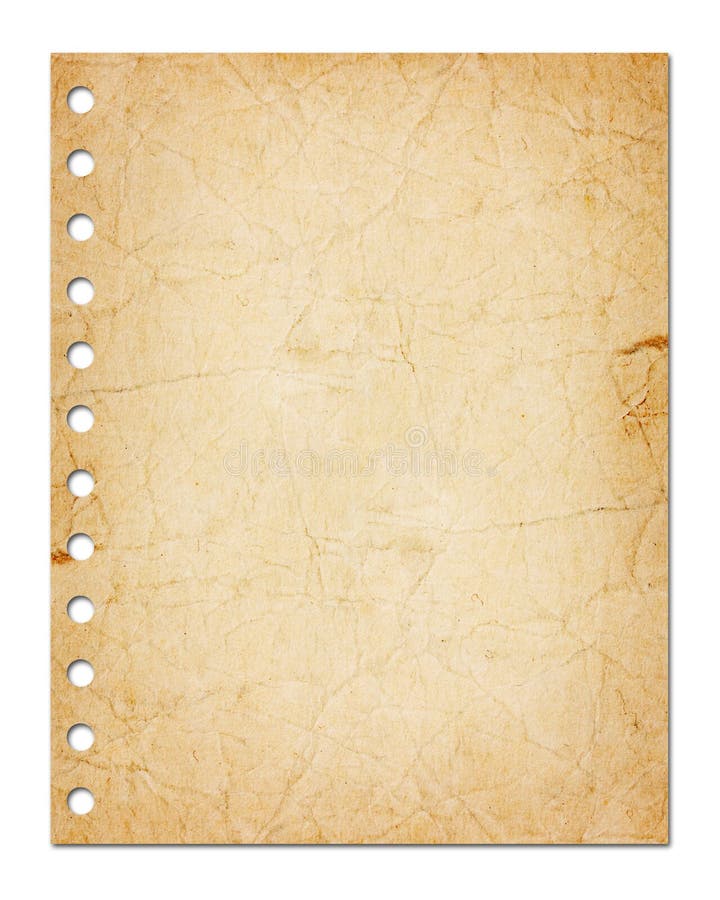 Dirty Stained Blank Torn Notepaper Page Isolated Stock Image - Image of ...