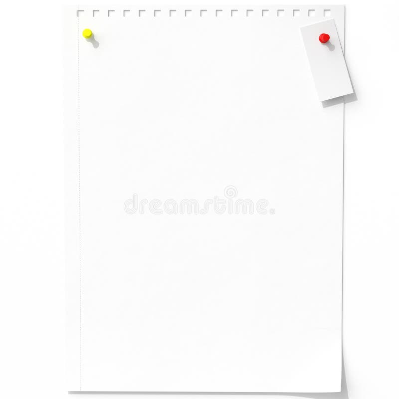 A Blank Sheet of Paper Attached To the Wall Stock Illustration ...