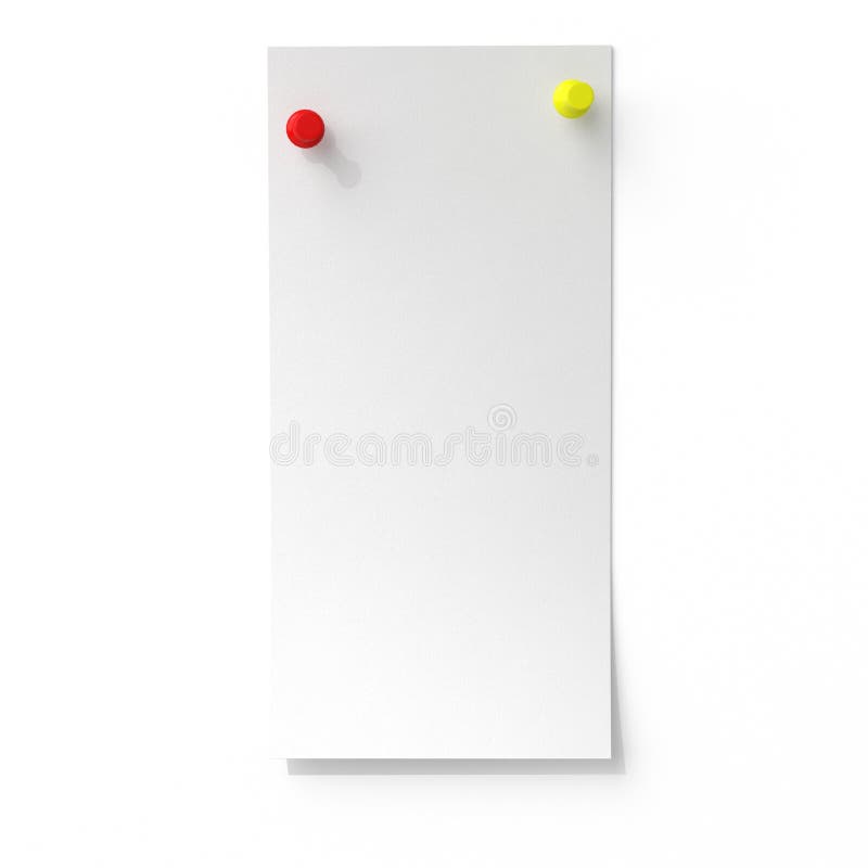 A Blank Sheet of Paper Attached To the Wall Stock Image - Image of ...