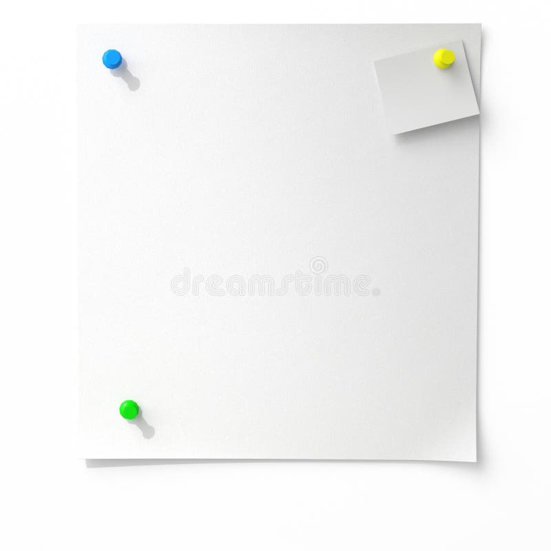 A Blank Sheet of Paper Attached To the Wall Stock Illustration ...