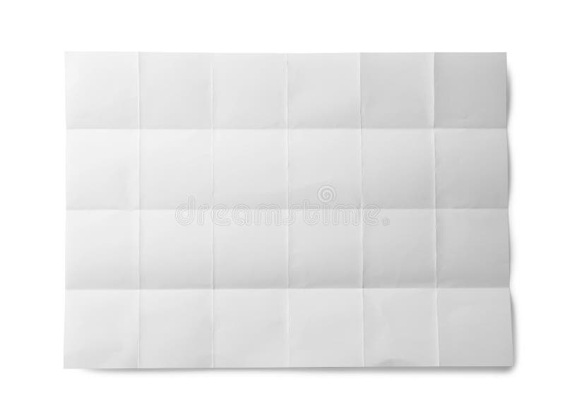 Blank Sheet of Paper with Creases, Top View Stock Photo - Image of ...