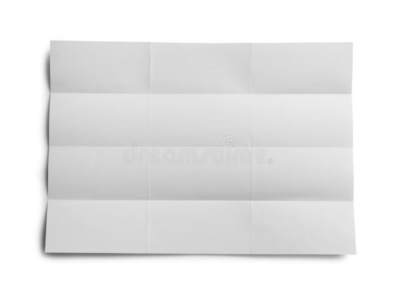 Blank Sheet of Paper with Creases, Top View Stock Image - Image of ...