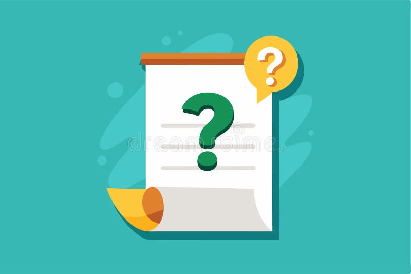 A Blank Sheet of Paper Features a Prominent Question Mark and a Speech ...