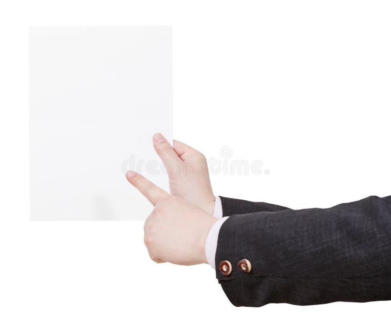 Blank Sheet of Paper in Teacher Hand Stock Photo - Image of human, hand ...