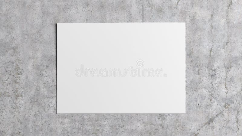 Blank Sheet of Paper Mock Up on the Concrete Background Stock ...