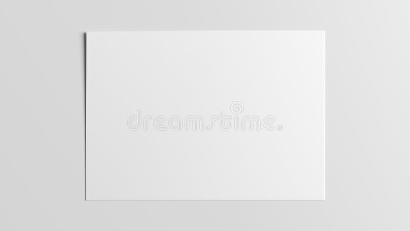 Blank Sheet of Paper Mock Up on the White Wooden Table Stock ...
