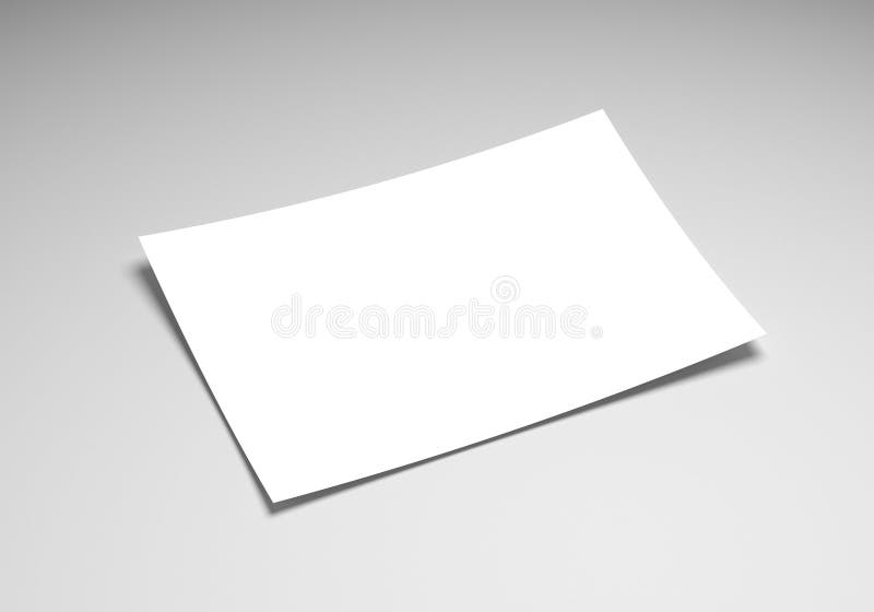 Blank Sheet of Paper Mockup or Template Stock Illustration ...