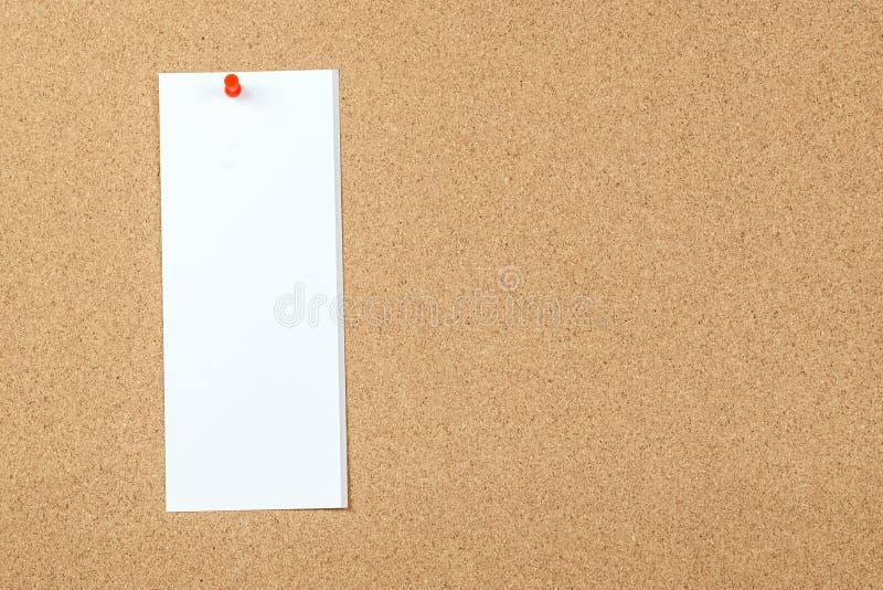 Blank Sheet of Paper on a Notice Board Stock Image - Image of notice ...