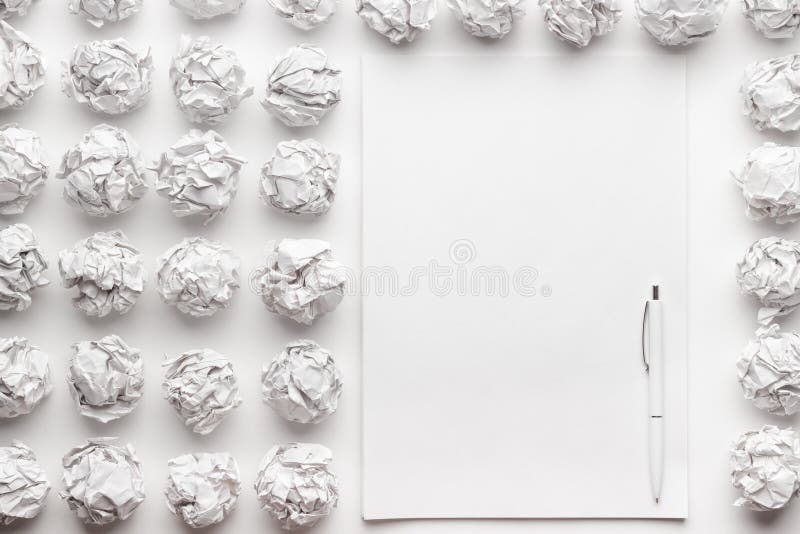 Blank Sheet of Paper and Pen Creative Process Stock Photo - Image of ...